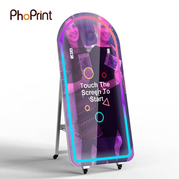 32" Rounded Mirror Photo Booth with Road Case Distributor - PhoPrint