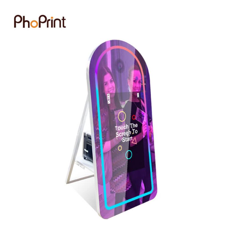 32" Rounded Mirror Photo Booth with Road Case Distributor - PhoPrint