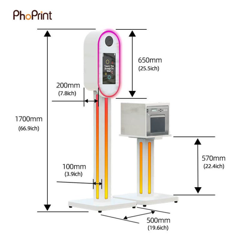 13.3" Mini Mirror Booth Instant Printing Photo Booth Support Customize ...