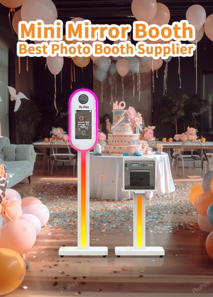 13.3" Mini Mirror Booth Instant Printing Photo Booth Support Customize ...