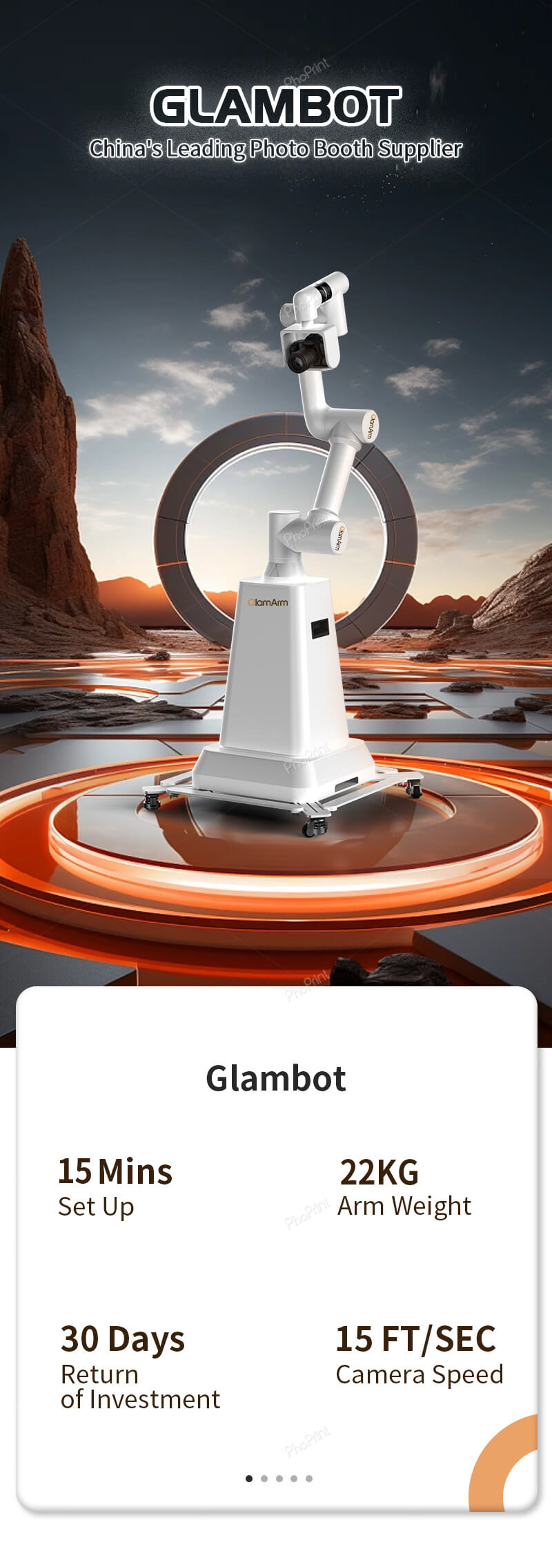 Glambot Photo Booth- Oscars Robot Arm For Sale - PhoPrint