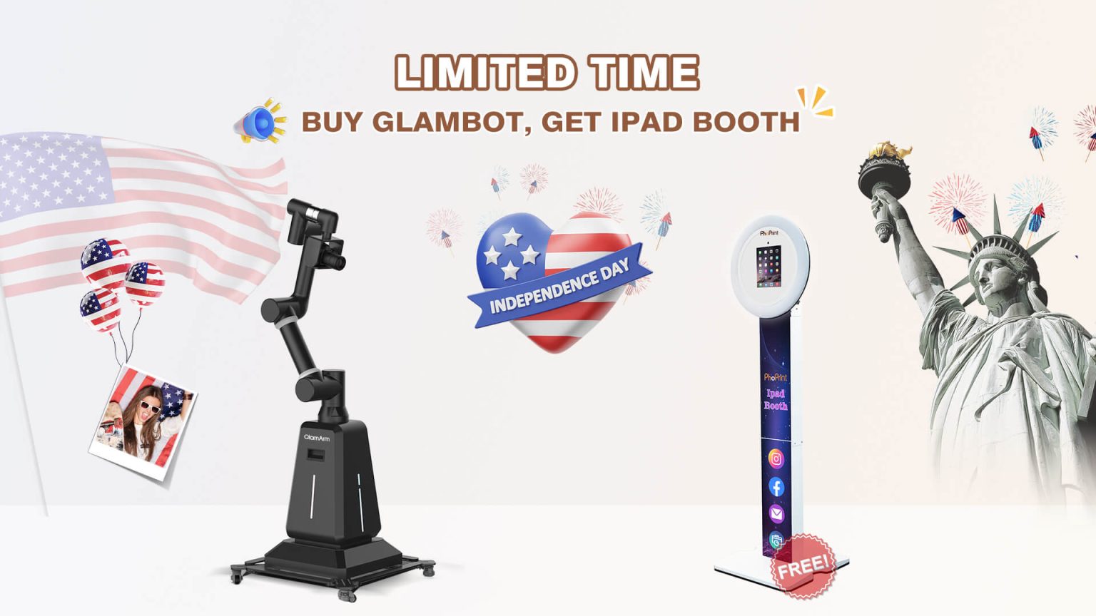 Glambot Photo Booth- Shop Black Oscars Robot Arm - PhoPrint