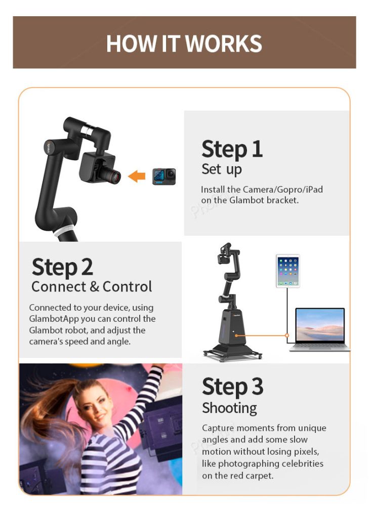 Glambot Photo Booth- Shop Black Oscars Robot Arm - PhoPrint