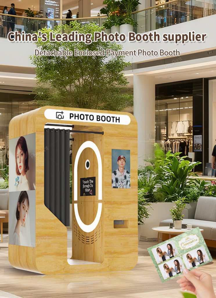 Quick-Assemble Wooden Photo Booth for Events & Rental Biz - PhoPrint