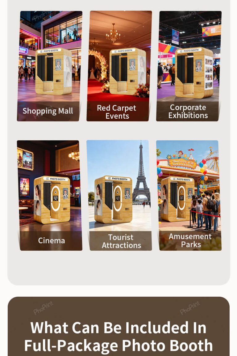 Quick-Assemble Wooden Photo Booth for Events & Rental Biz - PhoPrint